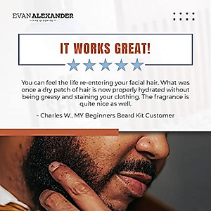 Evan Alexander Grooming MY Beginner’s Beard Kit - Hydrates and Moisturizes - Beard Growth Kit - Simple and Easy Beard Grooming Set - Personal Hygiene Products for Men - Great Fragrance