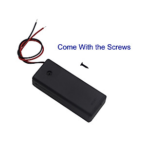 LAMPVPATH 5Pcs 2 AAA Battery Holder with Switch, 2X 1.5V AAA Battery Holder Case with Wire Leads and ON/Off Switch(5 Pack)