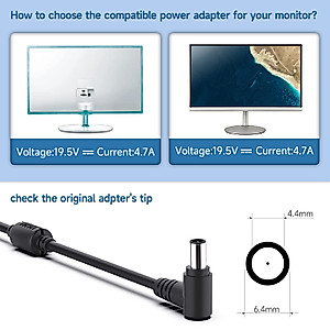 19.5V AC DC Adapter Charger for Sony Bravia TV W600B KDL-40R510C KDL-40W600B KDL-40W600D KDL-32W600D KDL55W650D KDL48W600B KDL-32W700B KDL-48R510C KDL-40S4100 KDL-40S4100 TV Power Supply Cord
