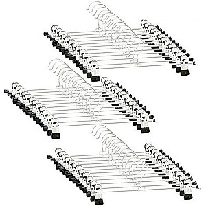 Skirt Hangers with Clips - Pants Hangers 36 Pack Metal Hangers for Pants Jeans Skirt Clip Hangers for Pants Heavy Duty