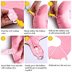 Roblue 40Inch Number Balloon Large Birthday Party Decorations, Number 7 Large Pink Crown Balloons Cute Balloons for Birthday Wedding Anniversary Decoration Party Supplies