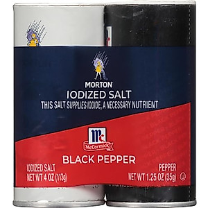 Morton McCormick Iodized Salt & Pepper, Shaker Set, 5.25 Ounce