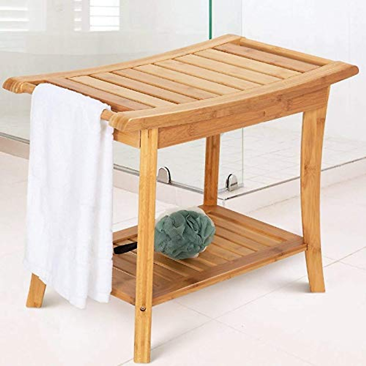DOUBA Bathroom Shelf Multi-Function Bench Shower Seat Bench Bathroom Spa Bath Storage Storage Stool