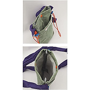 Ulisty Women Small Corduroy Cellphone Bag Mini Pocket Tote Bag Shoulder Bag Handbag Crossbody Bag black