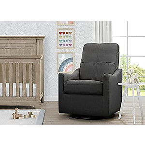 Delta Children Kenwood Glider Swivel Rocker Chair, Dark Grey