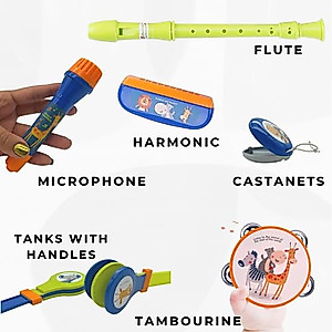 LITTLE FUN TIMES Musical Instruments for Toddlers 1-3 to Develop fine Motor Skills, Toddler Toys Musical Instruments for Kids 9 pcs Baby Instruments Preschool Educational Early Learning and Fun