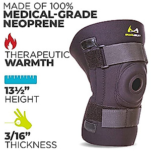 BraceAbility Knee Brace for Large Legs and Bigger People with Wide Thighs - Kneecap Protection Pad Treats Patellar Tendonitis, Chondromalacia, Patellofemoral Pain, Instability and Dislocation