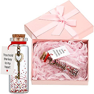 Zonon You Hold The Key to My Heart Romantic Wish Jar Love Message with Bottle Romantic Decoration for Boyfriend or Girlfriend Anniversary Romantic Gift Christmas Valentine's Day Gift for Her Him