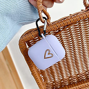 HJWKJUS Compatible with AirPods 1&2 Case for Women Girls,Creative Cute Plated Love Heart Pattern Case with Keychain Anti-dust Shockproof Protective Soft TPU Cover for AirPods 1&2-Black