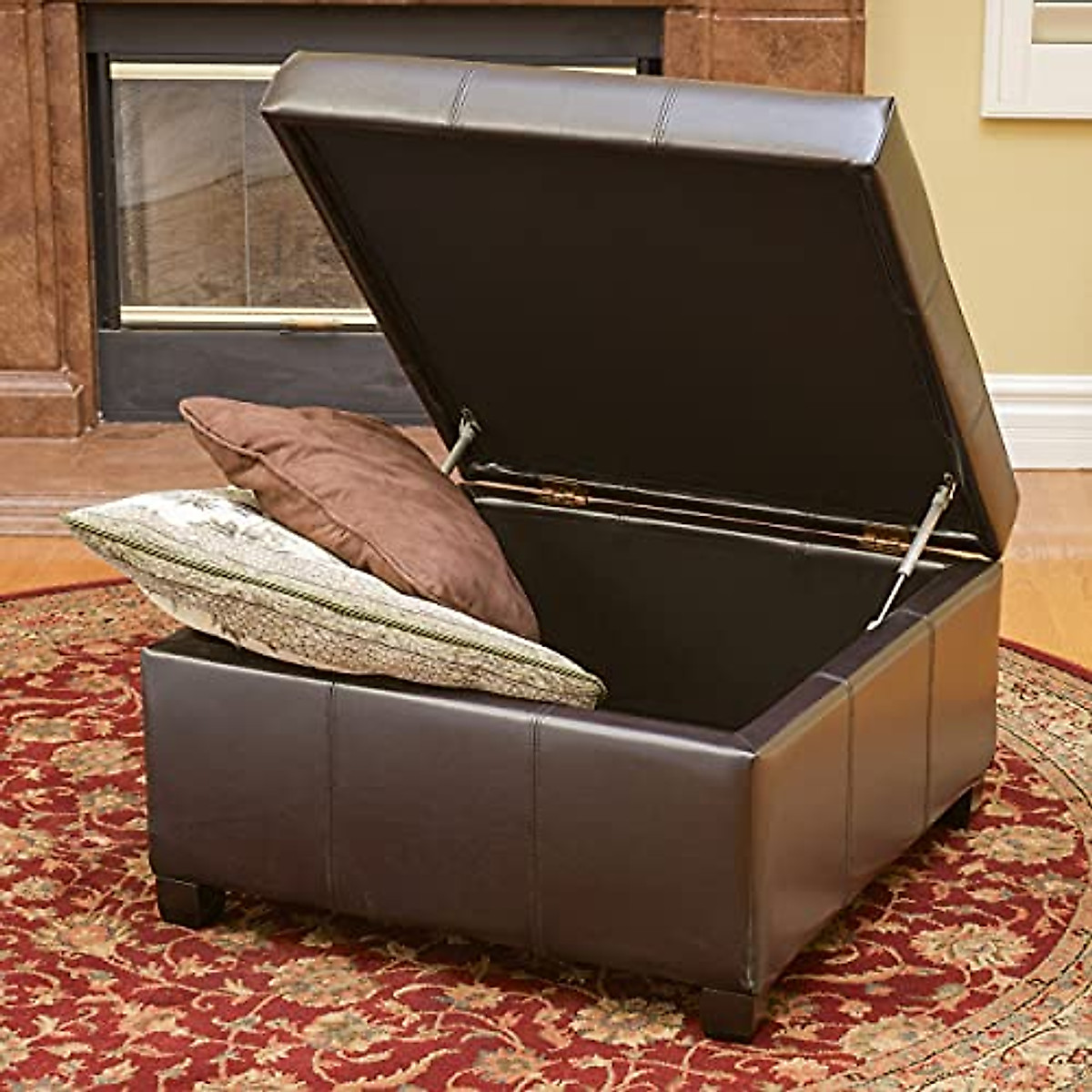 Christopher Knight Home Richmond Bonded Leather Storage Ottoman, Espresso
