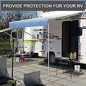 RV Awning Fabric Replacement Waterproof Vinyl Shade Screen for Awnings Camping Universal Fit Fabric Sun Shade UV Sun Blocker Canopy RV Awning Shade Shelter Fabric - 17' (Fabric 16'2")