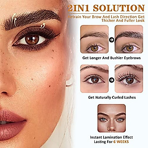 Lomansa Lash Lift and Black Kit, Instant Fuller Eyelash Lift Brow Lamination Kit with Black Colors, Fast Quick Lifting and Voluminous Coloring, Achieve Salon-Quality Results