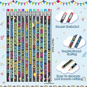 100 Pcs Motivational Pencils Bulk, Fun Inspirational School Pencils for Classroom, Cute Wood Pencils with Encourage Positive Sayings, Back to School Supplies for Kids Student Teacher Classroom Reward