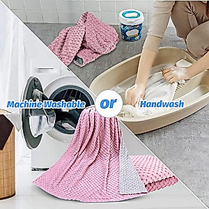 Minky Baby Blanket for Girls Large Size 43" x 60" Baby Minky Blanket Fleece Plush Baby Blanket Super Soft Double Layer Minky Dot Baby Blanket (Pink Gray