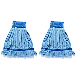 QIPENG 18" Large Microfiber Wet Mop Head Replacement Pack of 2 | for Commercial and Industrial Use (Green)