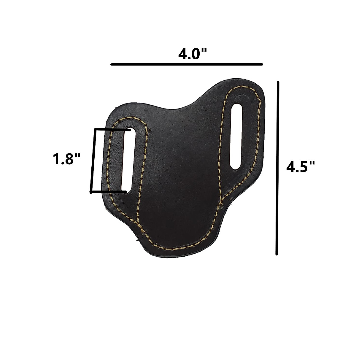 Leather Knife Sheath Slanted Pancake Sheath, 5 Inch Tooled Leather Sheath Belt Clip, Belt Sheath,Trapper Knife Sheath Belt Loop Case Pouch Holder (Dark Brown)