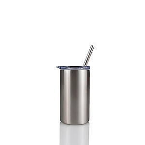 Hogg Mini Tumbler 6 Pack - 3oz Mini Skinny (Multi Color), Sublimation Shot Glasses with Lids, 3 oz Shot Glasses, Mini Tumblers with Lids and Straws, Sublimation Shot Glass Blanks