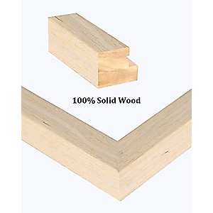Egofine 8x10 Picture Frames Made of Solid Wood with Plexiglass, Display Pictures 4x6/5x7 with Mat or 8x10 Without Mat Set of 4 for Tabletop and Wall Mounting, Natural Wood