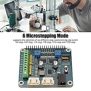 BOTEGRA Motor Driver, Drives 2 Stepper Motors Motor Driver Chip PCB 6 Microstepping Modes Protection 5V Up to 1/32 Microstepping for Mechanical Arm for 3D Printing