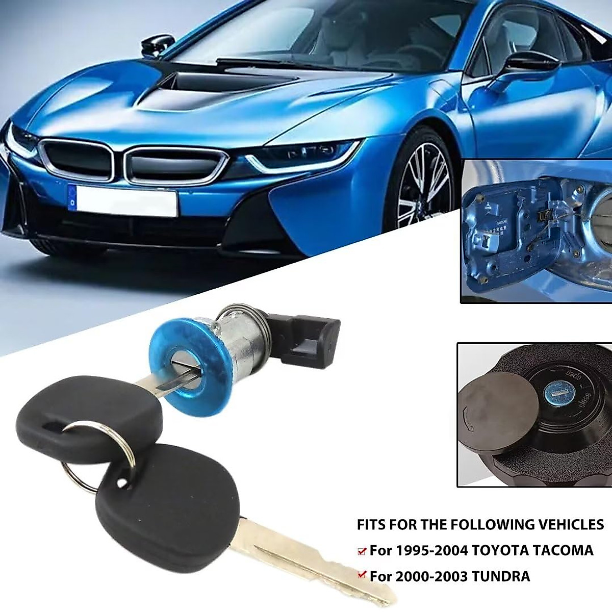 69058-35140 69058-26030 69058-34020 Fuel Door Lock Cylinder &2 Keys Compatible with 1997 Toyota Tacoma SR5 Extended Cab Pickup 2-Door 3.4L 3378CC V6 Gas DOHC Naturally Aspirated