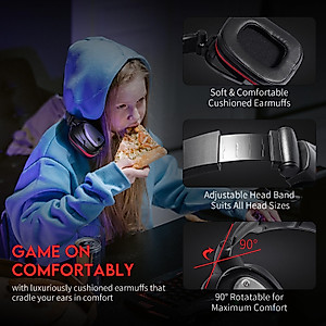 HUHD Wireless Gaming Headset for Xbox One, Xbox Series X/S,Wireless Gaming Headphones Xbox One S/X Deep with Noise-Cancelling Microphone, Bass and Rotating Metal Ear Cups