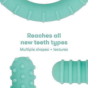 Frida Baby Get-A-Grip BabyTeether for Teething Relief, Easter Basket Stuffer for Kids, 100% Food-Grade Silicone Teething Toys for Baby 0-6, 12, 18 Months Infant, BPA-Free, PVC-Free, Teal