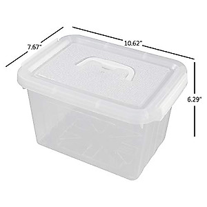 Kiddream Clear Plastic Storage Bins with Lids, 6 Quart Latch Boxes Set of 6, F