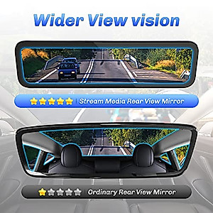 HANSSHOW Tesla 9'' Live Rear View Mirror Camera for Model Y, Ultra-Narrow Edge Design Rear View Mirror with LVDS Digital High-Definition Transmission (Model Y 2020-2023)