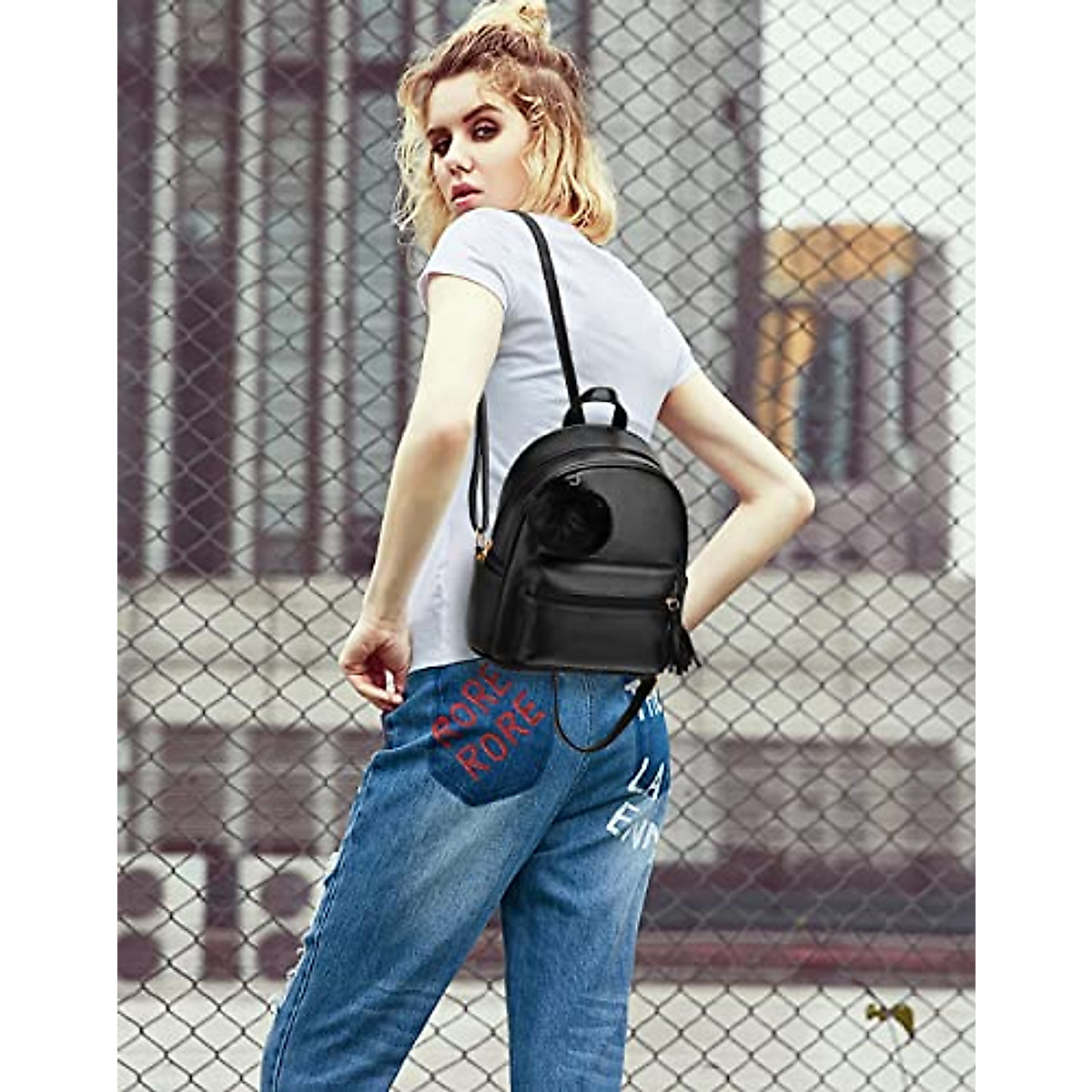 Mini Backpack Purse for Women Girls Teens Crossbody Bag and Credit Card Holder 3pcs Set