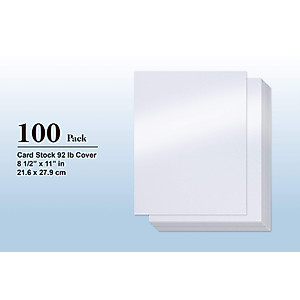 White Shimmer Paper - 100-Pack Metallic Cardstock Paper, 92 lb Cover, Double Sided, Printer Friendly - Perfect for Weddings, Birthdays, Craft Use, Letter Size Sheets, 8.5 x 11 Inches