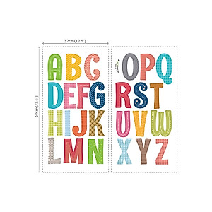 DECOWALL DS-1701A Uppercase Alphabet ABC Letter Kids Wall Stickers Wall Decals Peel and Stick Removable Wall Stickers for Kids Nursery Bedroom Living Room décor