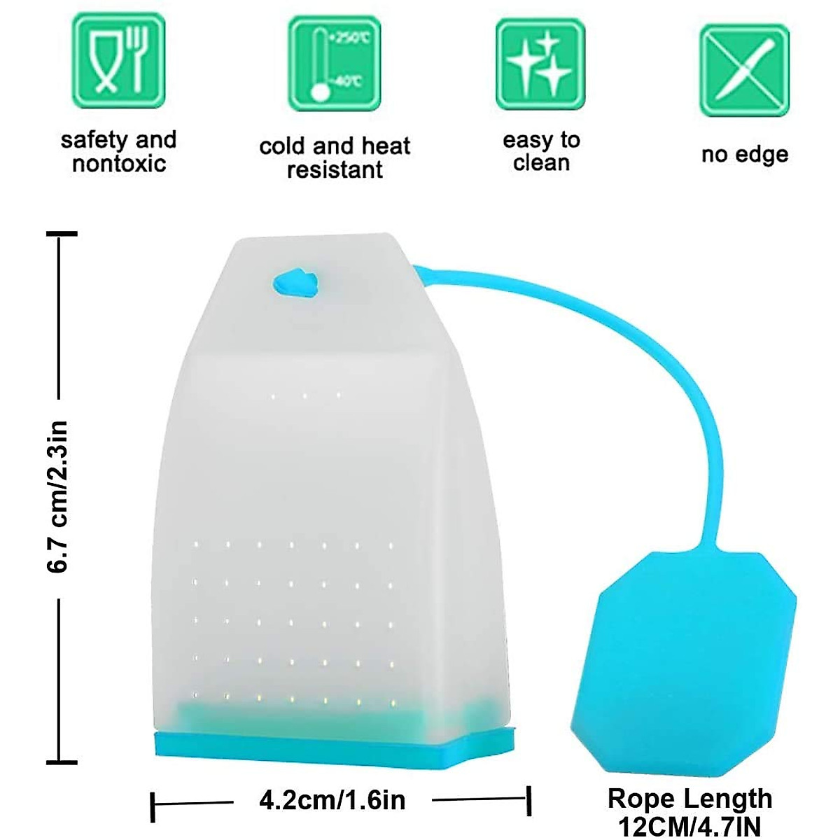 6 Pack Silicone Tea Infuser, Reusable Loose Leaf Tea Bags Strainer Filter with Spoon