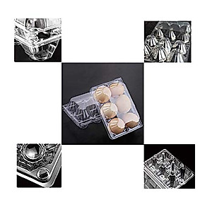 Luckgy 36pcs Pack Clear Plastic Egg Carton Eco-Friendly Egg Tray Holder, Holds 6 Eggs Securely, for Refrigerator Storage, Family, Chicken Farm, Market, Camping, Picnic, And Travel