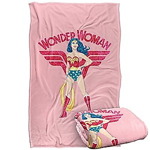 Wonder Woman WW Sparkle Silky Touch Super Soft Throw Blanket 36" x 58"