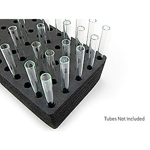 Polar Whale Test Tube Rack Black Foam Storage Rack Organizer Stand Transport Holds 50 Tubes Fits up to 10mm Diameter