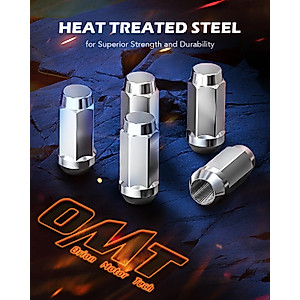 OMT 1/2x20 Lug Nuts, 1/2''-20 Wheel Lug Nuts Compatible with Ford Explorer Jeep Grand Cherokee Wrangler Liberty Commander Lincoln MKX and More, Set of 20