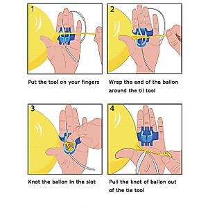 iFlyMars 5 Pcs Balloon Tying Knot Tool, Balloon Party Supplies, Great for Helium Tanks, Electric Balloon Blower, Balloon Column Arch