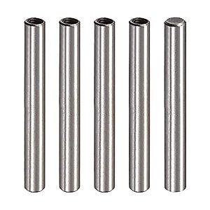uxcell M4 Internal Thread Dowel Pin 5pcs 6x55mm Chamfering Flat Carbon Steel Cylindrical Pin Bed Bookshelf Metal Devices Industrial Pins