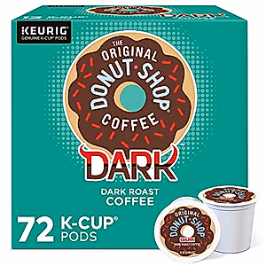 The Original Donut Shop Dark, Single-Serve Keurig K-Cup Pods, Dark Roast Coffee, 12 Count (Pack of 6)