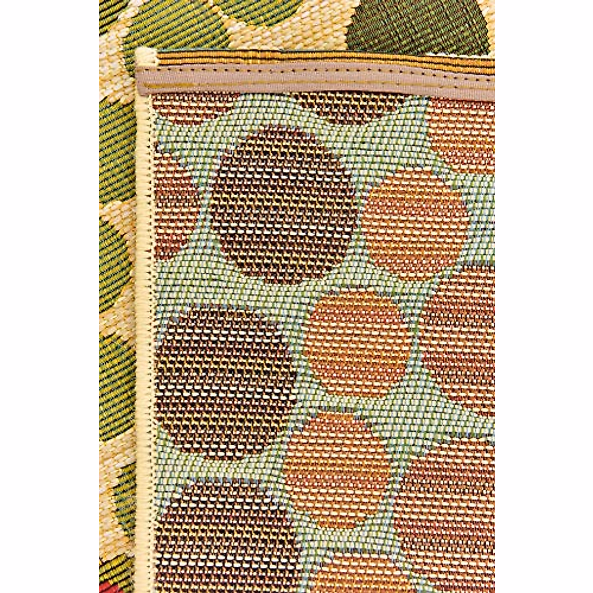 Unique Loom Outdoor Modern Collection Area Rug - Spark (2' x 6' 1" Runner, Beige/ Burgundy)