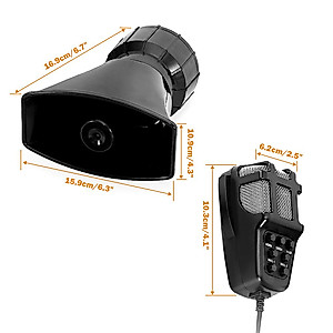 MOTLTECH 100W 12V 7 Tone Sound Car Siren Speaker Mic PA System Emergency Sound Amplifier