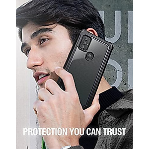 Poetic Guardian Case for Motorola Moto G Power 2022, [20FT Mil-Grade Drop Tested], Full-Body Hybrid Shockproof Bumper Cover with Built-in Screen Protector, Black/Clear