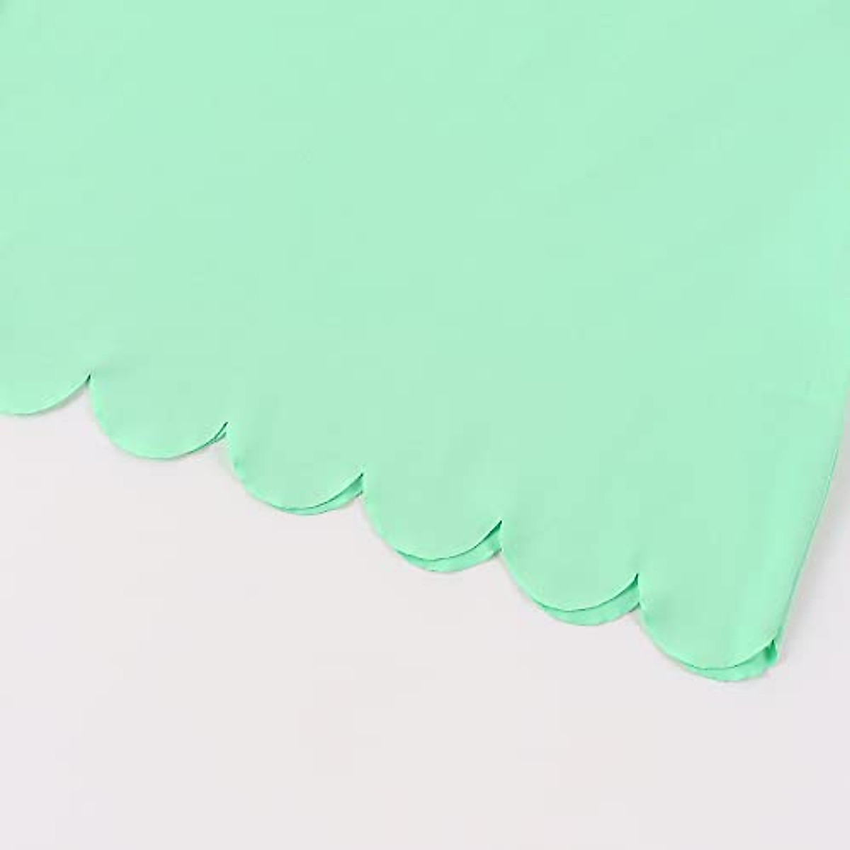 Noomelfish Girls Short Sleeve Scalloped Edge T-Shirts Casual Cute Summer Tee Tops Blouse, Light Green, Size 9-10 Years