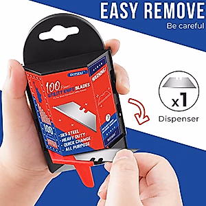 DIYSELF 2Pack Utility Knife Box Cutter Retractable and 100Pack Box Cutter Blades