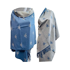 BUMBLE BEES SUPER SOFT SCARF WITH BEAUTIFUL TASSELS REVERS ABLE SOFT AND WARM SCARF beautiful colours (BLUE) YELLOW