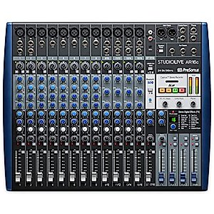 PreSonus StudioLive AR16c 18-Channel USB-C Hybrid Digital/Analog Performance Mixer, Unpowered