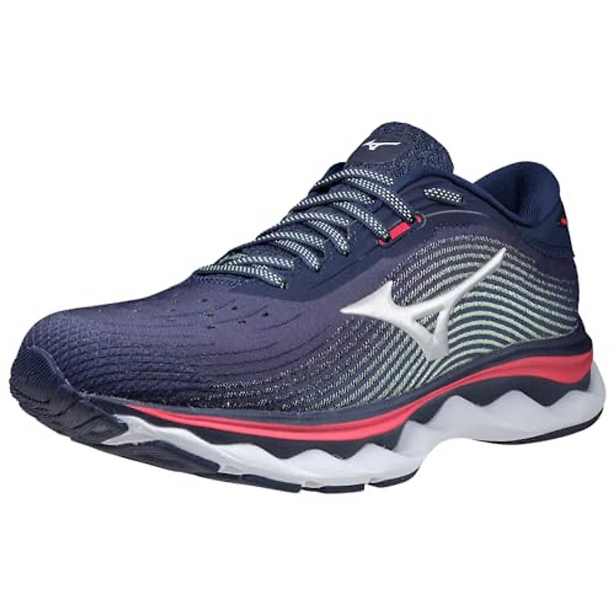 Mizuno Women's Wave Sky 5 Running Shoe, Peacoat, 8