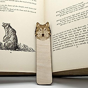 WOLF Engraved Wood Bookmark | Baltic Birch Wooden Geometric Animal Creature Book Mark | Great Gift Idea!