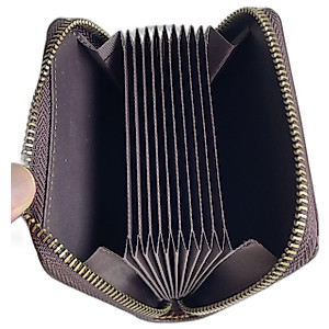 KOSSJAA credit card holders womens card case RFID blocking leather wallet Coin Purse mens (brown)