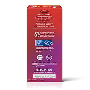 MegaRed #1 Doctor Recommended Krill Oil Brand - 1000mg Omega 3 Supplement with EPA, DHA, Astaxanthin & Phospholipids, Supports Heart, Brain, Joint and Eye Health, No Fish Aftertaste 60 Softgels